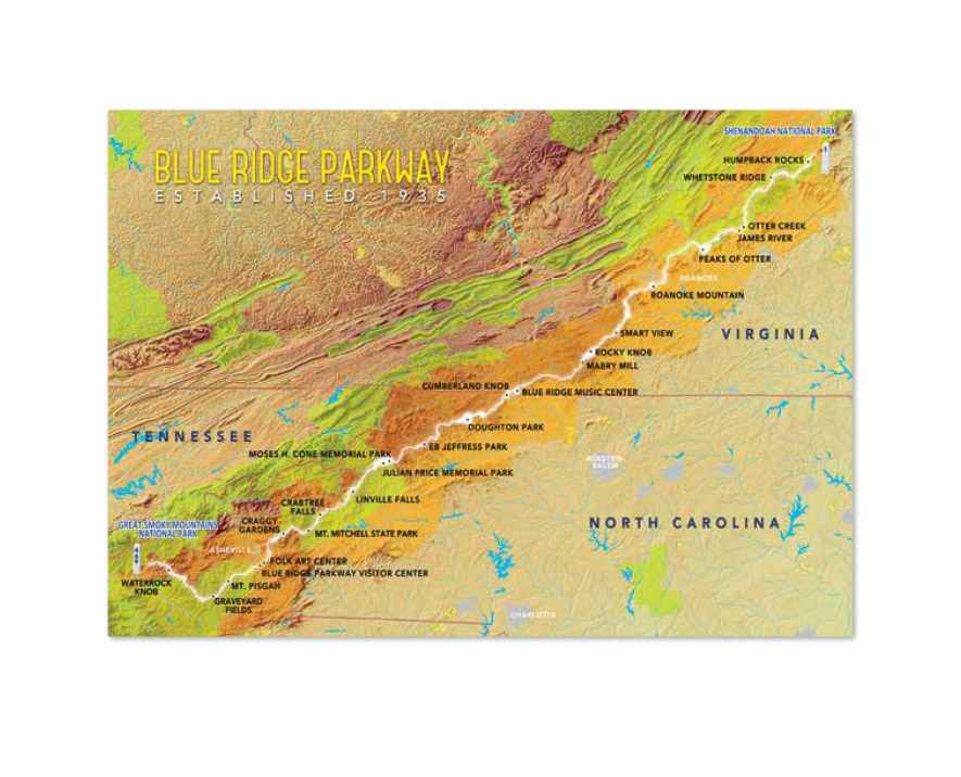Blue Ridge Parkway Topographic Map